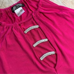 VENUS | Tops | Nwot Embellished Pink Cutout Top | Poshmark
